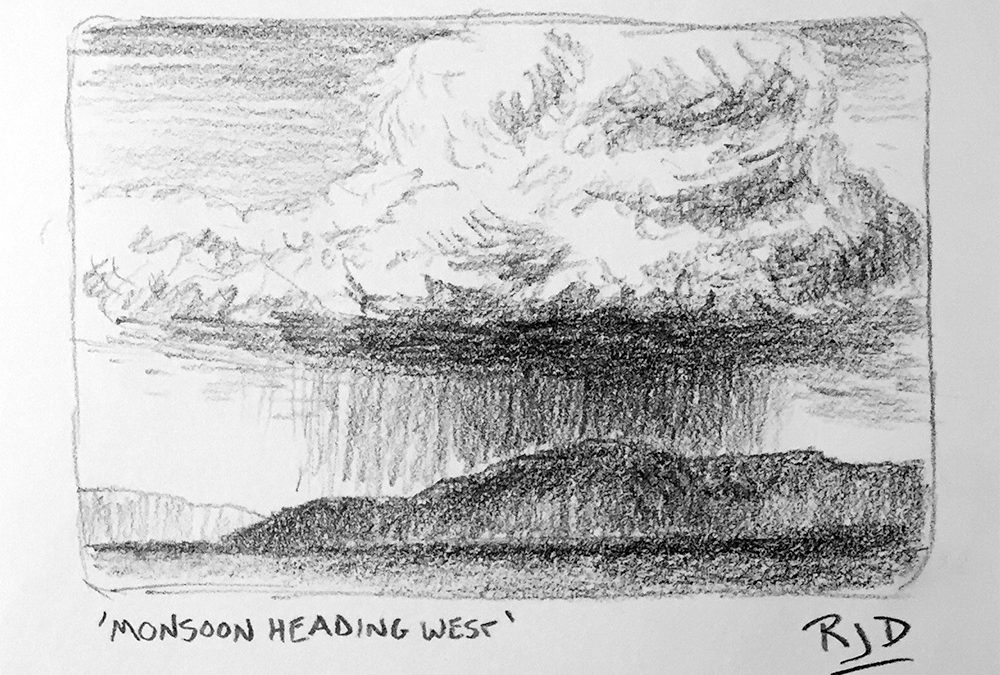 Monsoon Heading West | Pencil Sketch | RJD Fine Art